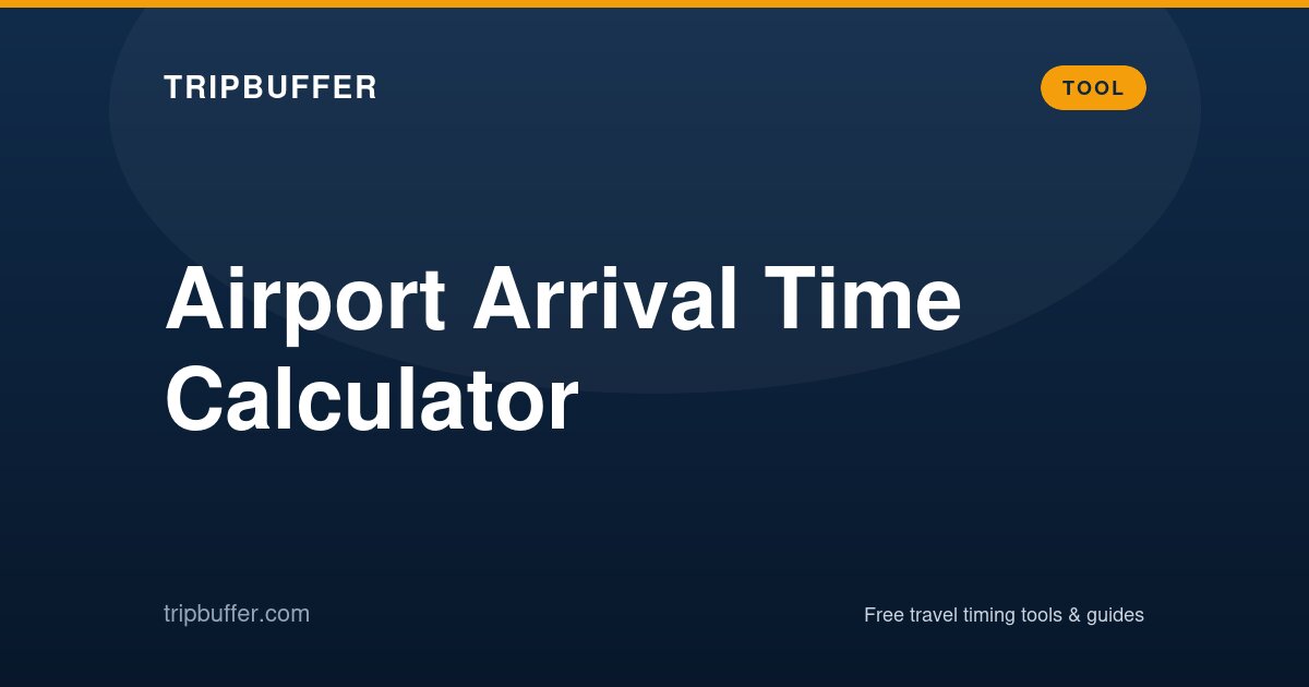 Airport Arrival Time Calculator: Free 2026 Tool